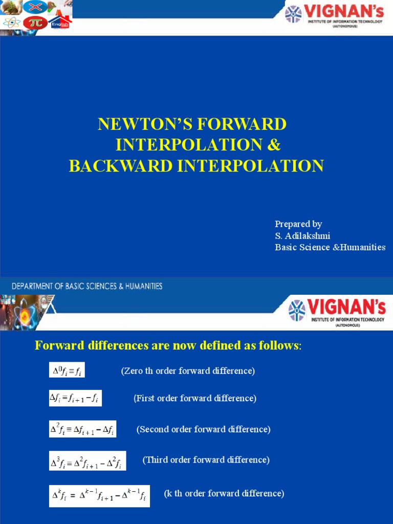 Newton's Forward & Backward PPT's | PDF | Finite Difference | Interpolation