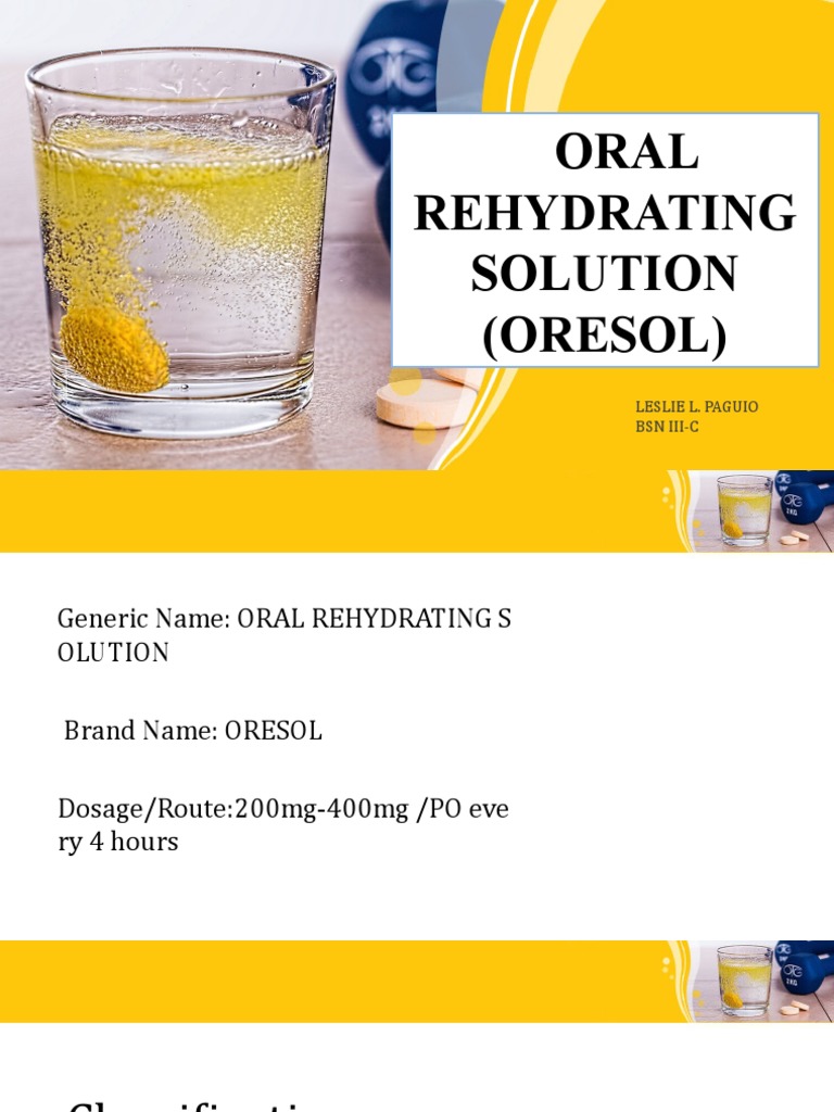 Oresol Drug Study | PDF