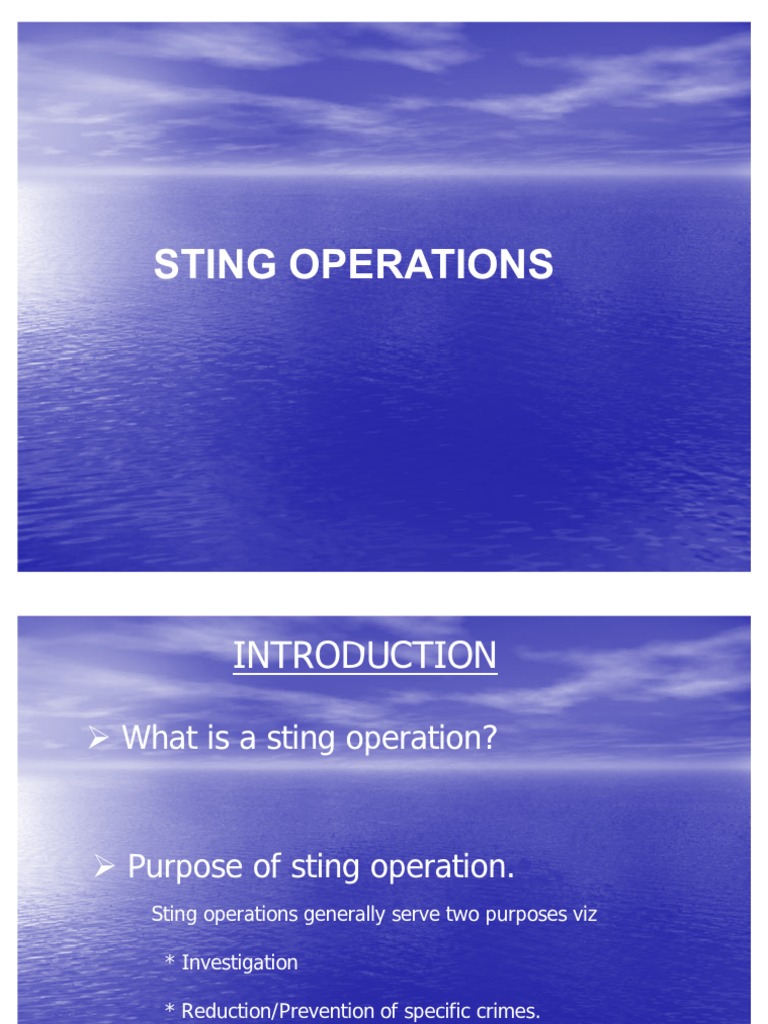 Sting Operation | PDF