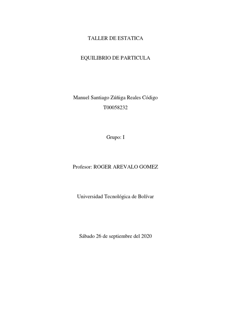 TALLER DE ESTATICA 2do Corte | PDF