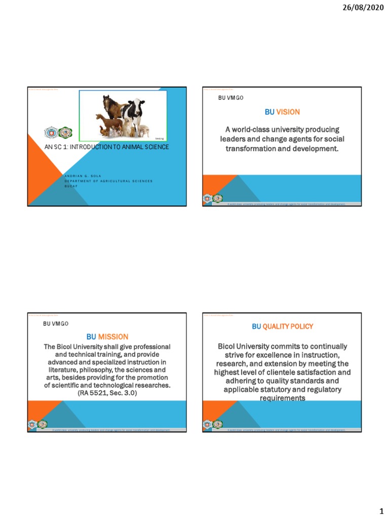 Introduction to Animal Science Course | PDF | Domestication | Agriculture