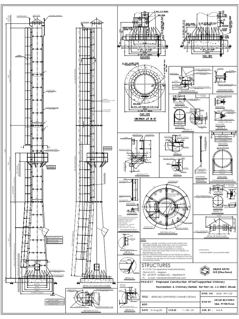 900 Self Supported Chimney Details | PDF | Mechanical Engineering ...
