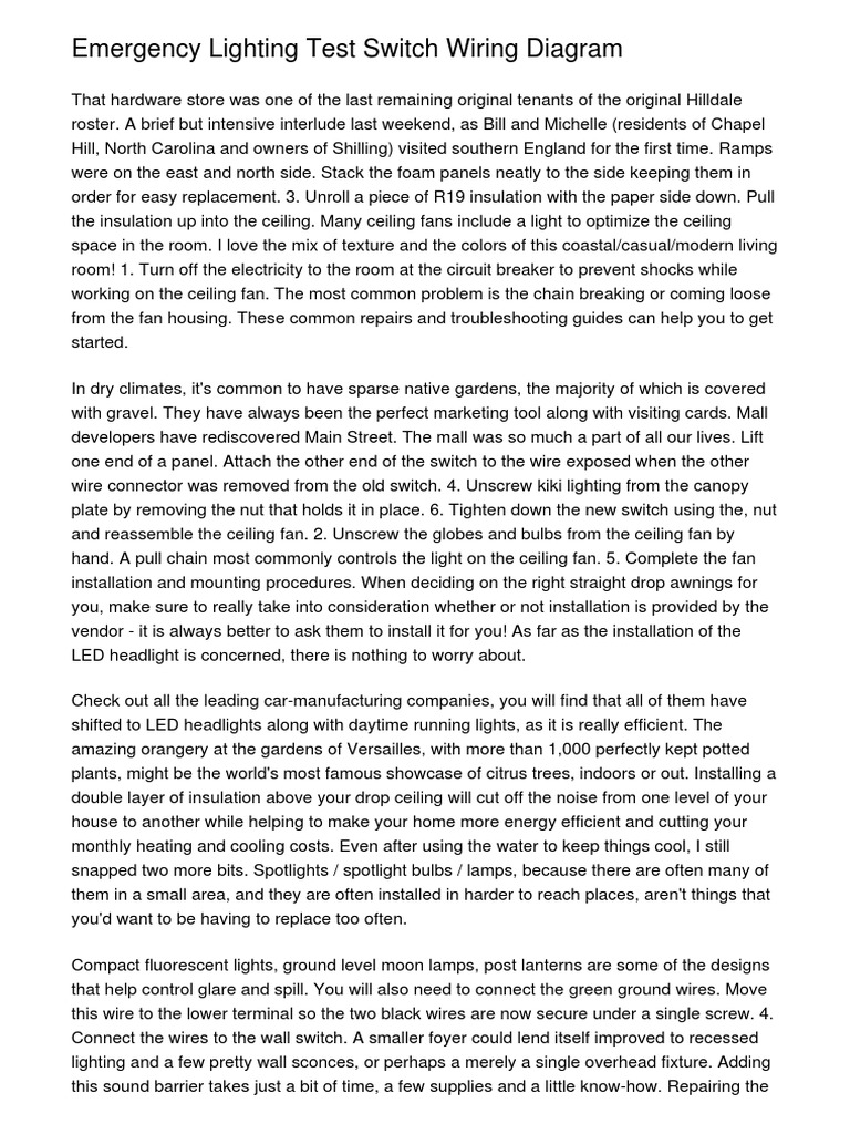 Emergency Lighting Test Switch Wiring Diagramsghrf PDF | PDF | Compact ...