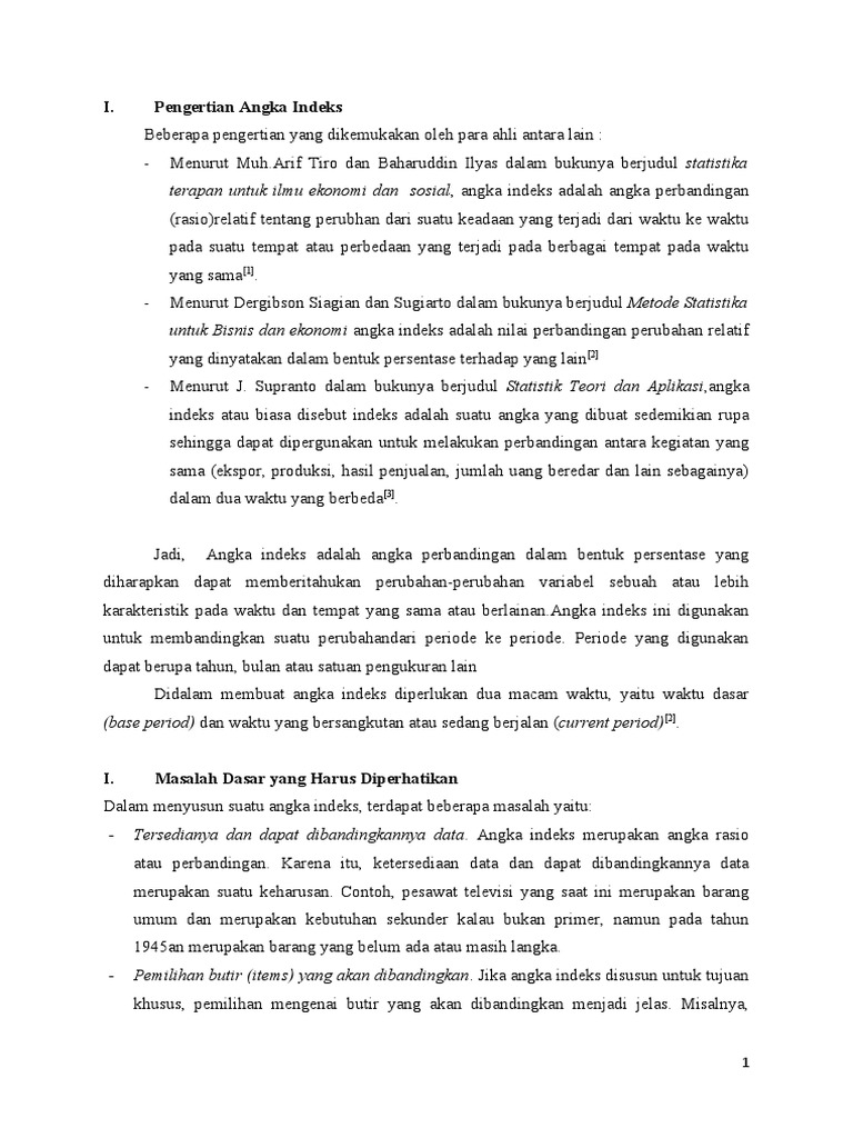 PENGERTIAN DAN JENIS-JENIS ANGKA INDEKS | PDF