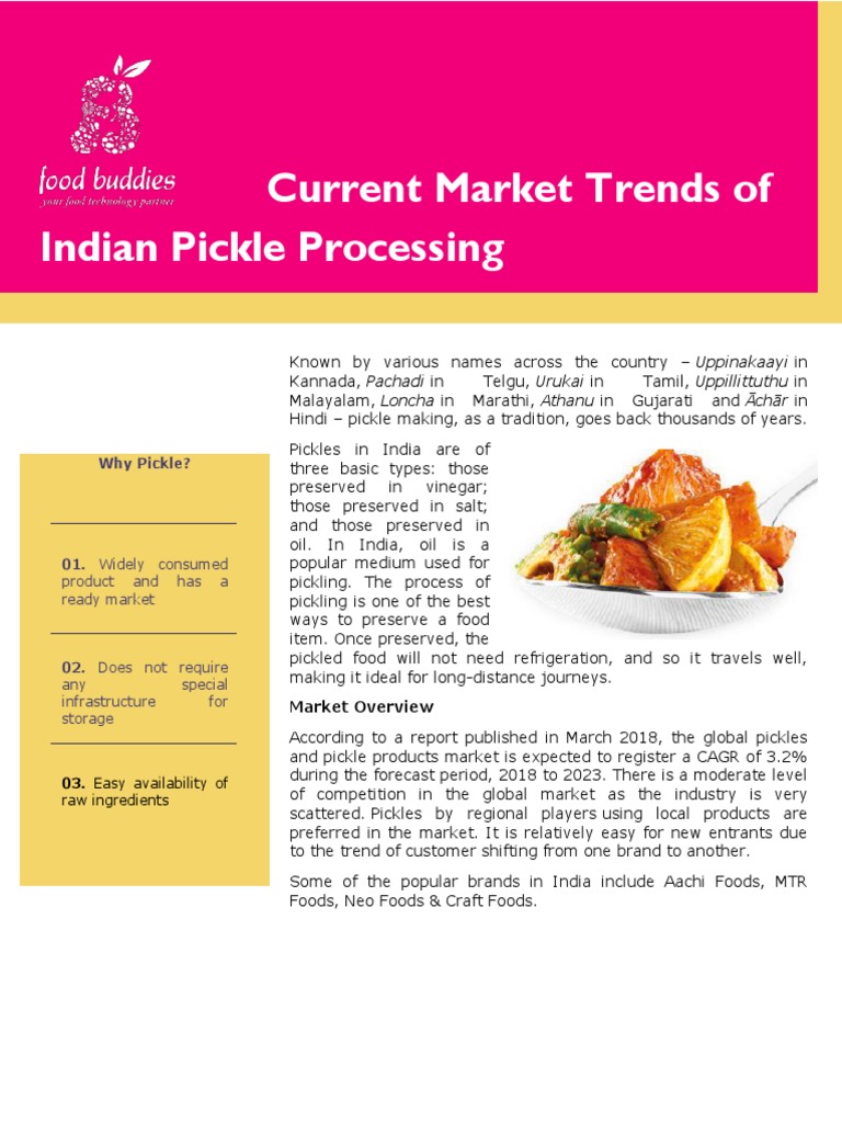 Current Market Trends of Indian Pickle Processing | PDF | Pickling | Foods