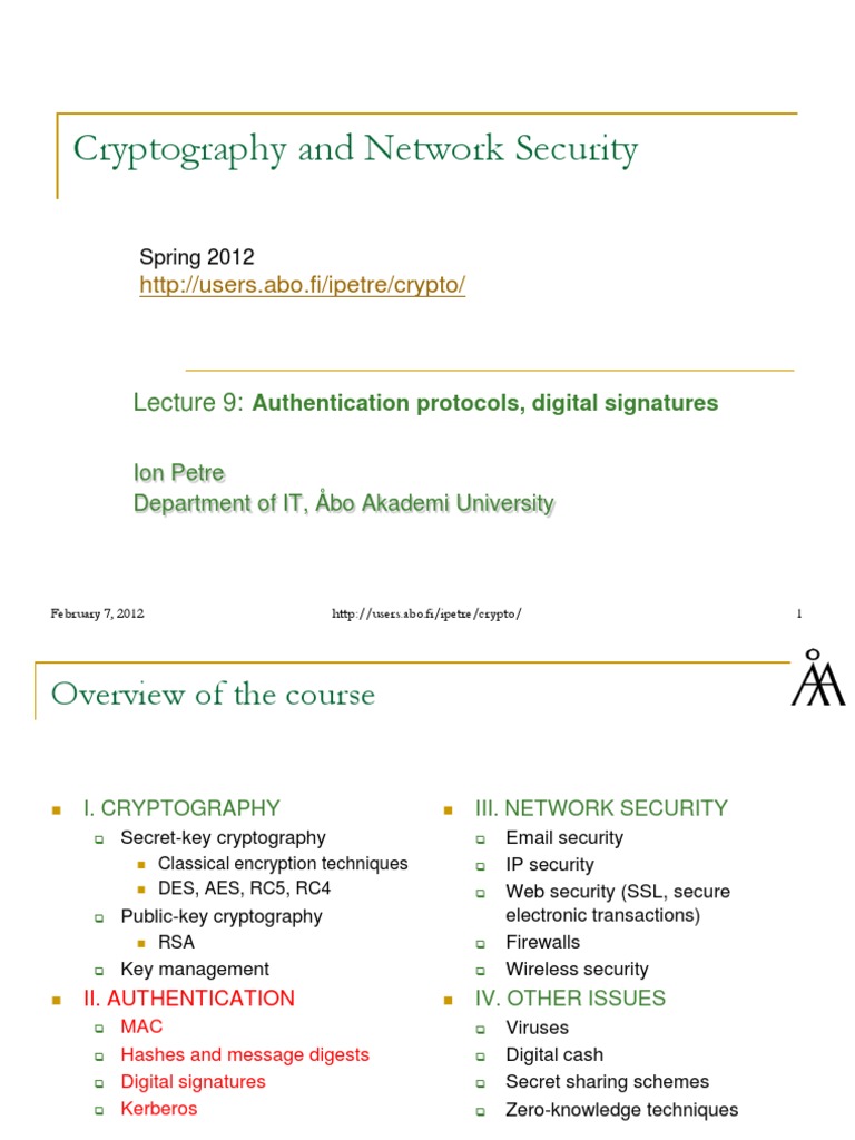 Authentication Protocol | PDF | Public Key Cryptography | Cryptography