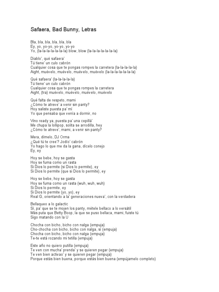 Safaera, Bad Bunny | PDF