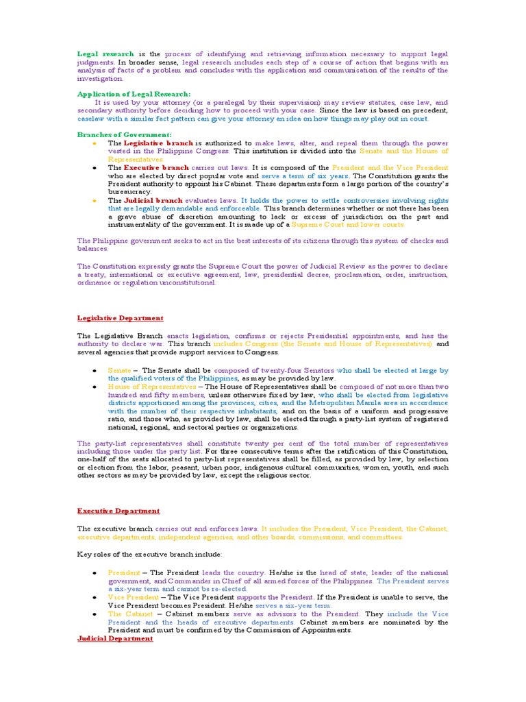 Legislative Branch: Legal Research | PDF | Legal Concepts | Virtue