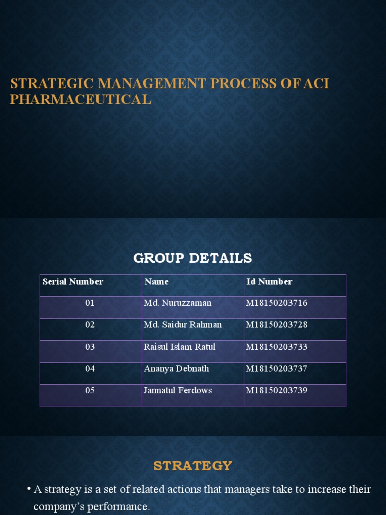 Strategic Management Process ACI | PDF | Competition | Strategic Management