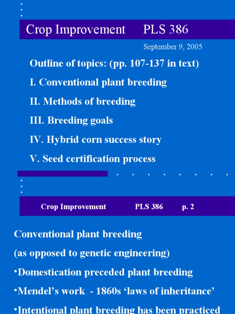 Crop Improvement | PDF | Plant Breeding | Wheat