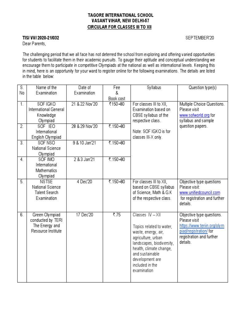 Circular Of Sof 2020 21 Final Download Free Pdf Test Assessment