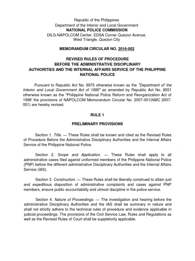 Napolcom MC-2016-002 PDF | PDF | Complaint | Affidavit