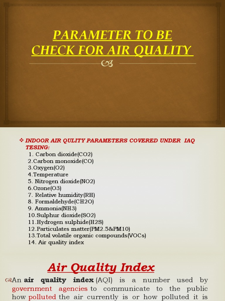 Parameter To Be Check For Air Quality | PDF | Particulates | Air Pollution