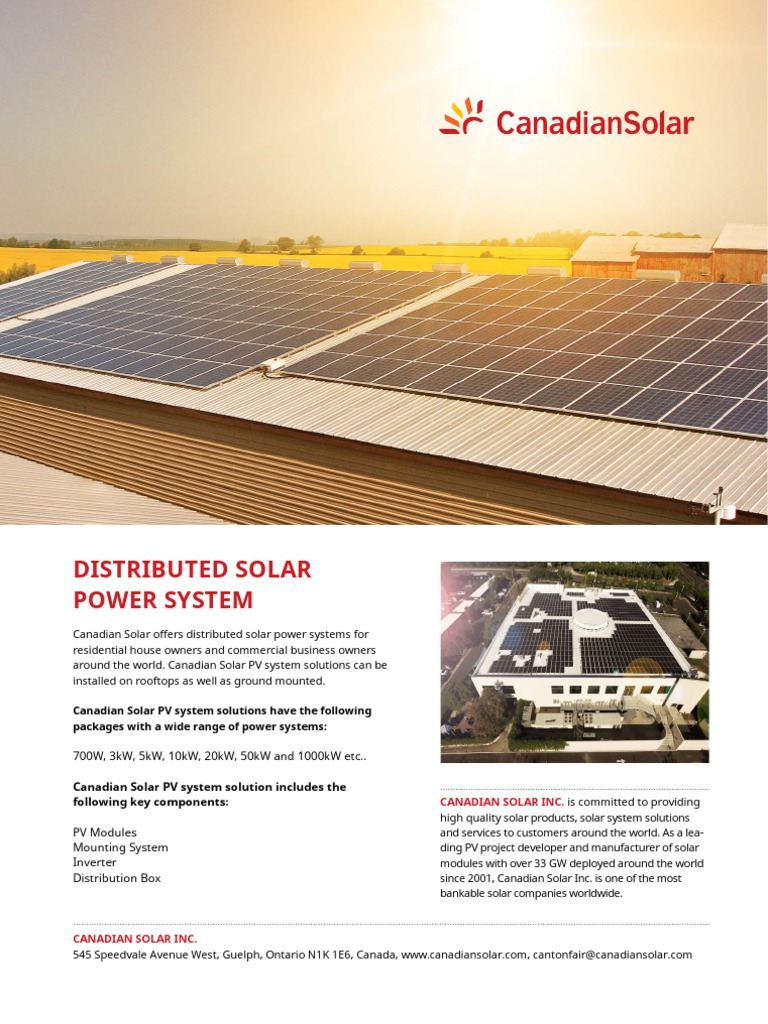 Distributed Solar Power System: 700W, 3kW, 5kW, 10kW, 20kW, 50kW and ...
