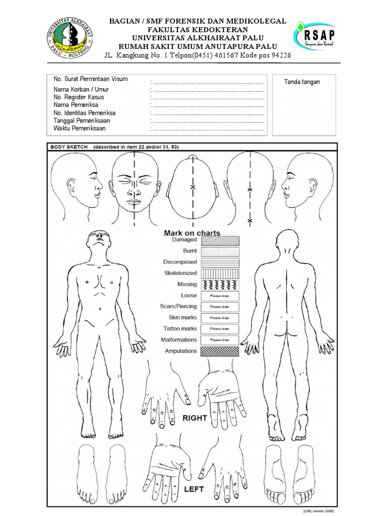 Dita BODY CHART COASS FORENSIK UNISA | PDF