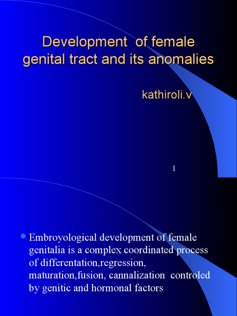 Development of Female Genital Tract and Its Anomalies | PDF | Sex Organ ...