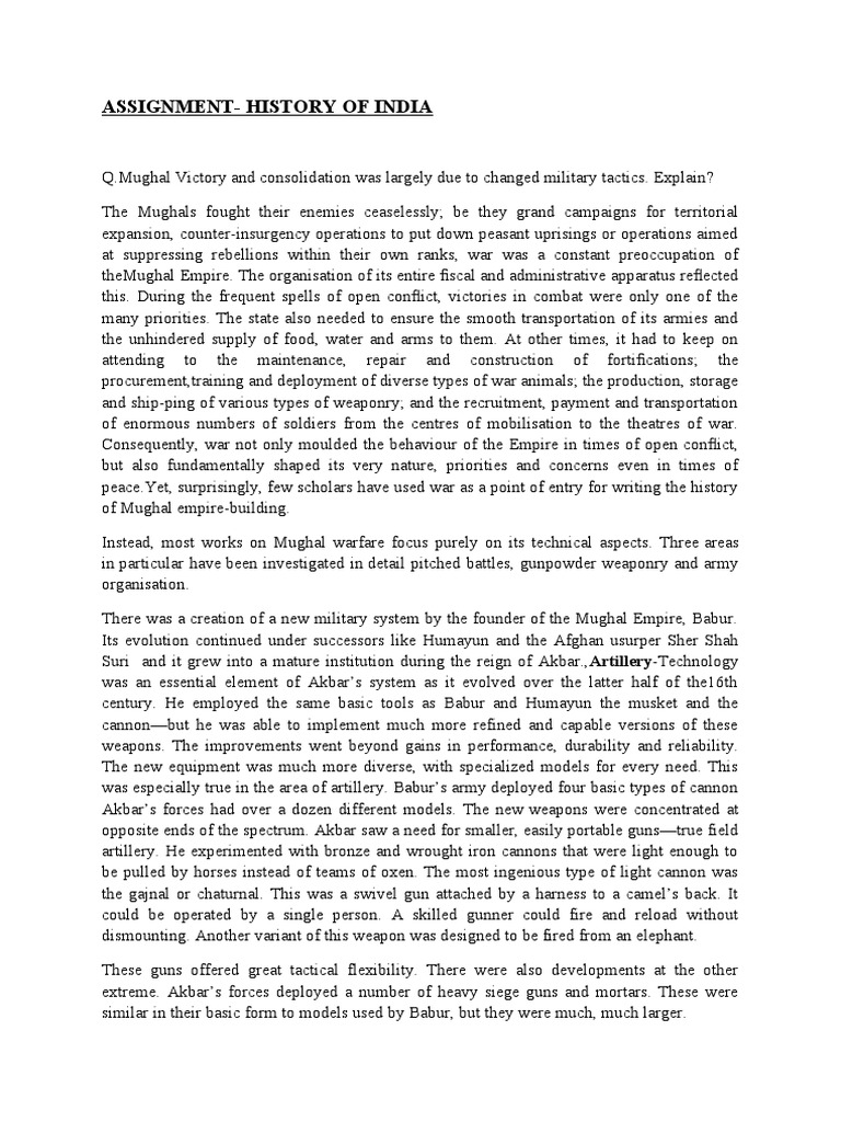 History of India 1500-1600 | PDF | Artillery | Mughal Empire