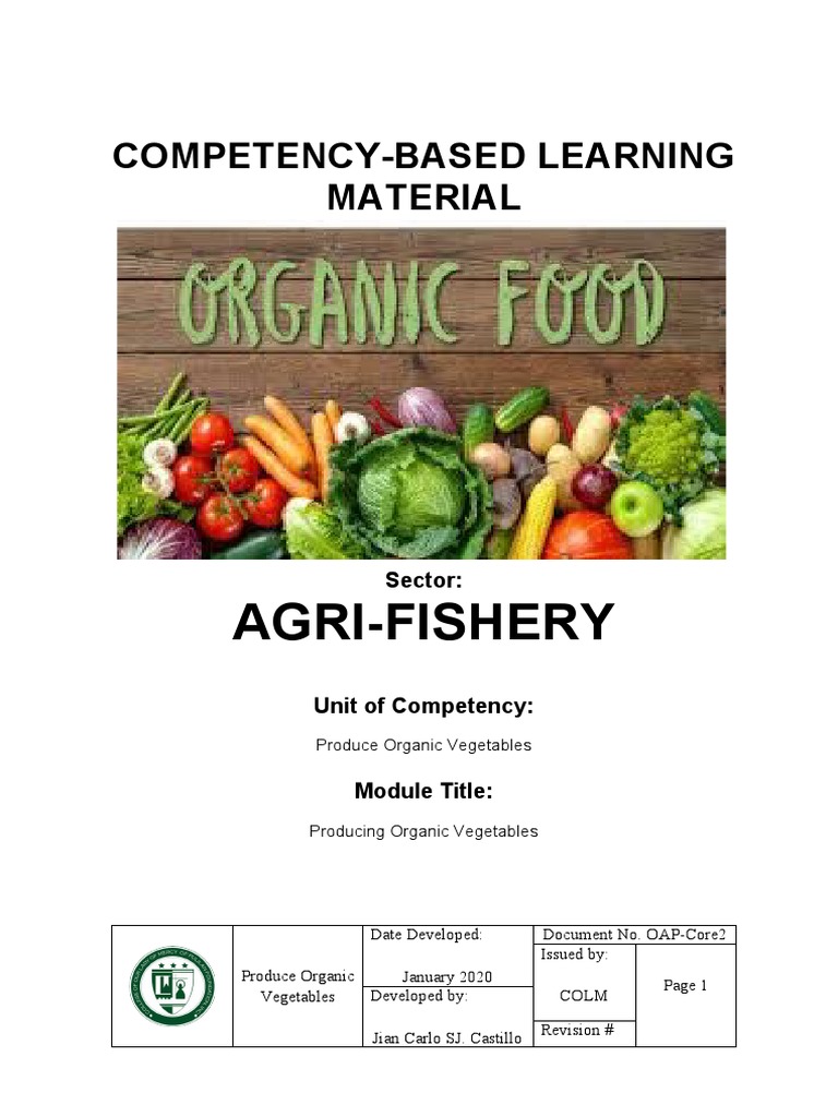 Producing Organic Vegetables Module | PDF | Soil | Tillage