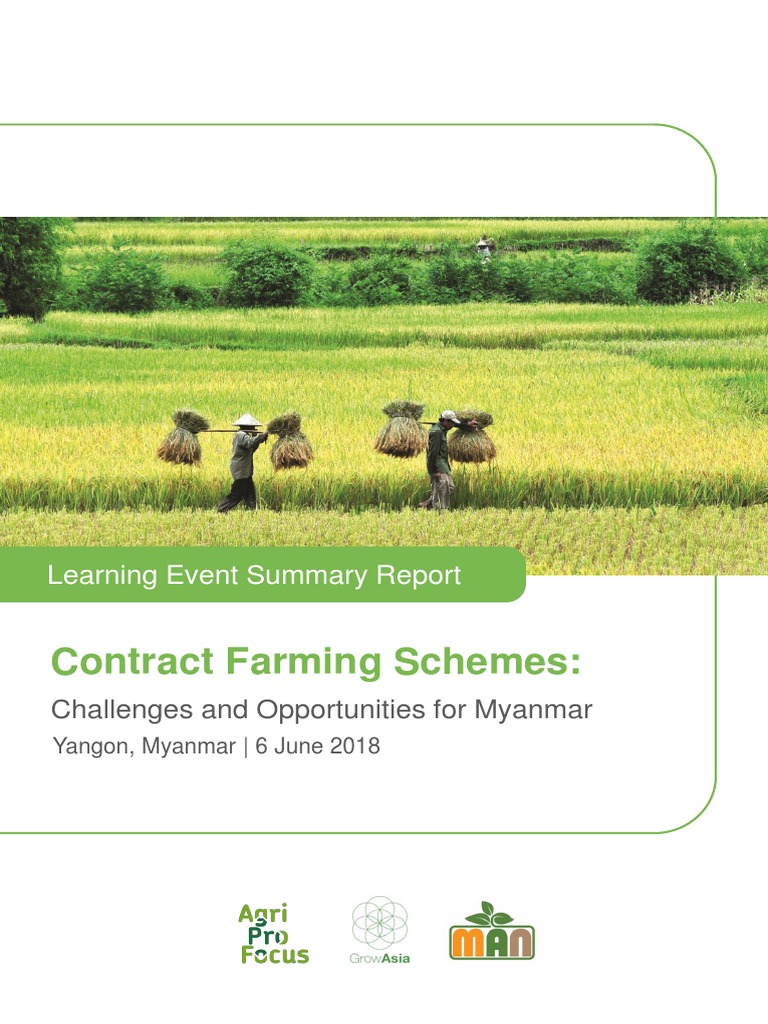 Contract Farming Schemes:: Learning Event Summary Report | PDF ...