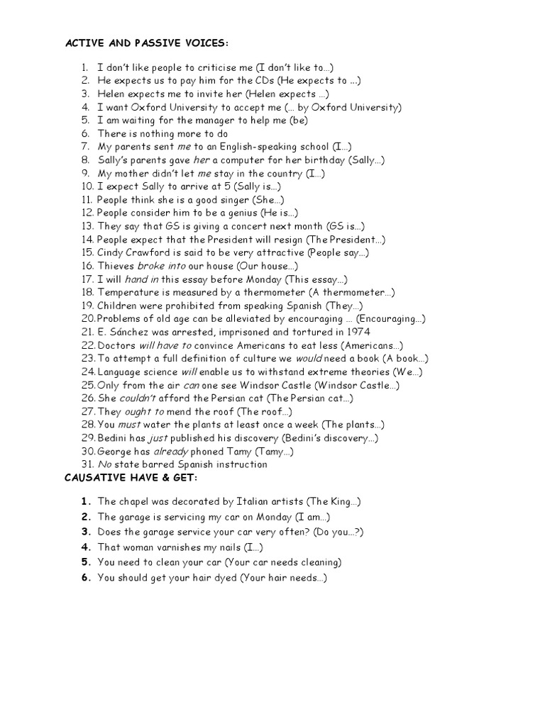 Rephrasing Passive-Causative | PDF