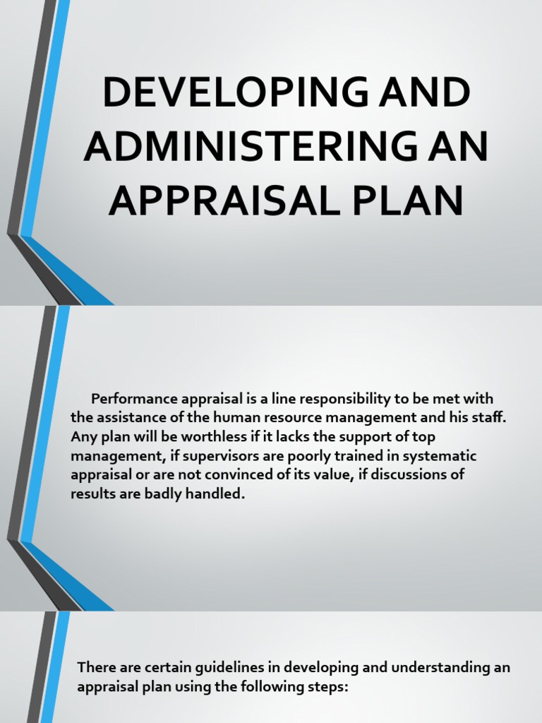 Developing and Administering An Appraisal Plan | PDF | Career & Growth