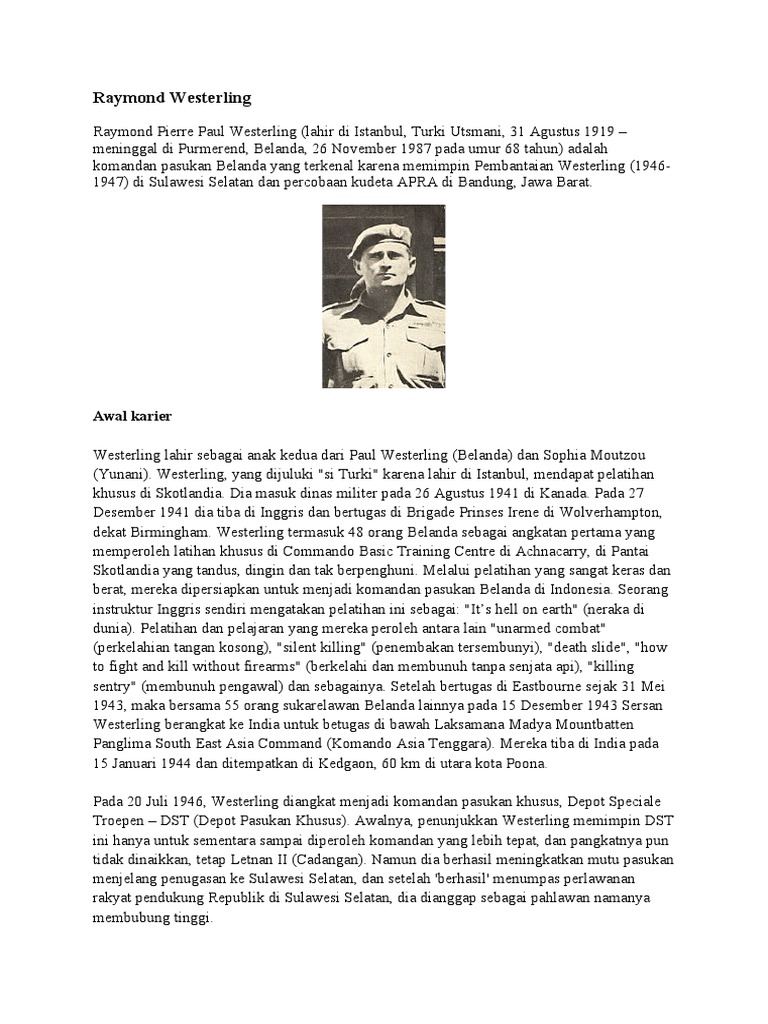 Raymond Westerling (PKN Kelompok) | PDF