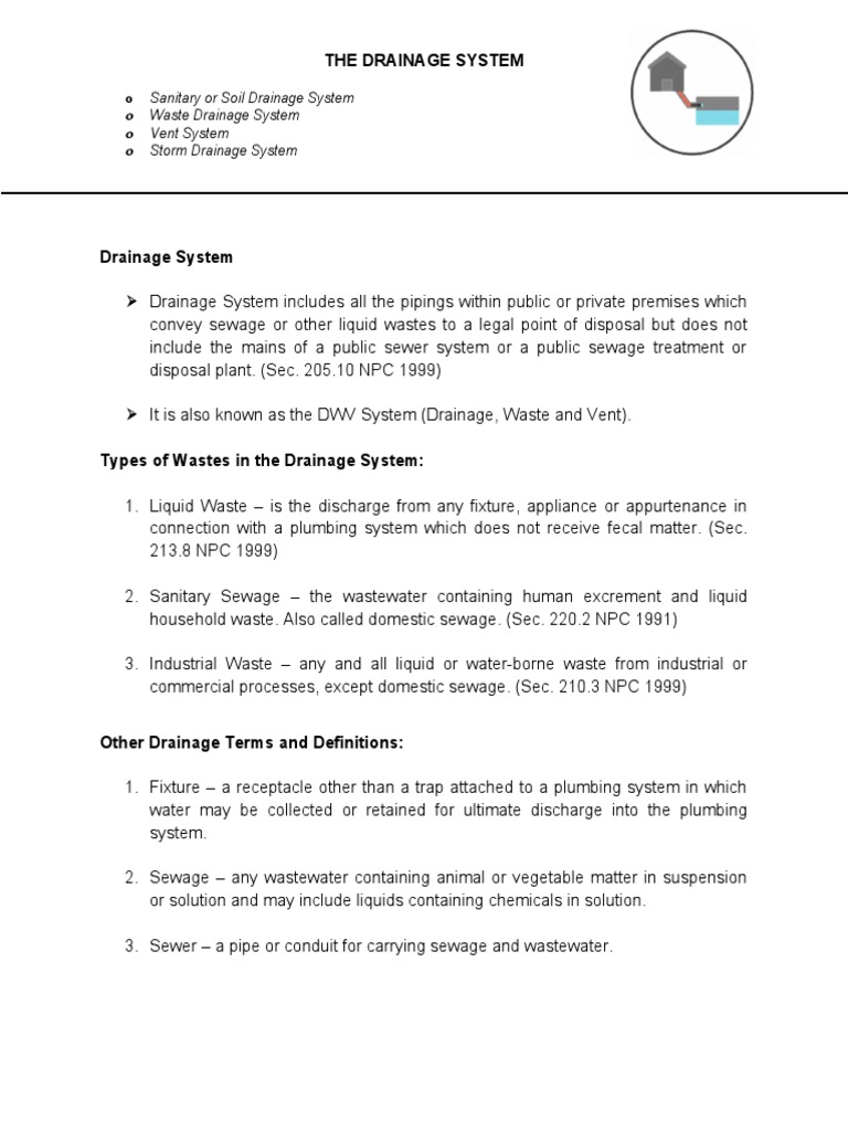 Drainage System Components | PDF | Sewage | Sanitary Sewer