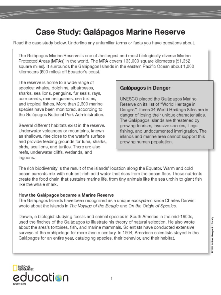 Case Study: Galápagos Marine Reserve | Download Free PDF | Galápagos ...