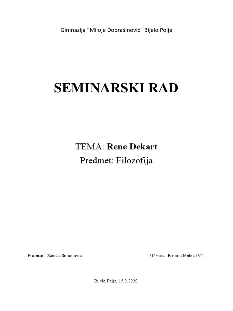 Seminarski Rad | PDF