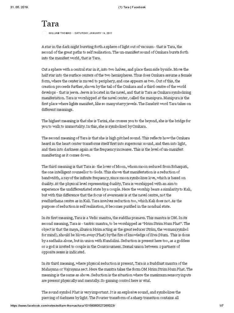 Tara - Facebook | PDF | Mantra | Waves