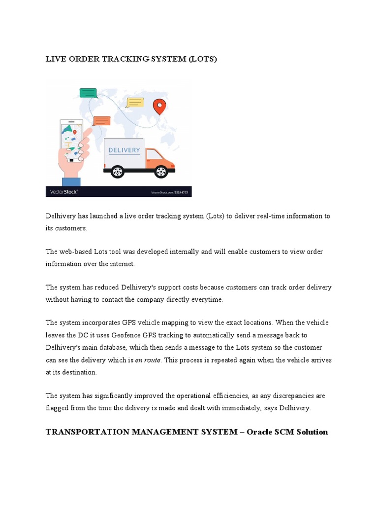 Live Order Tracking System | PDF | Delivery (Commerce) | Supply Chain