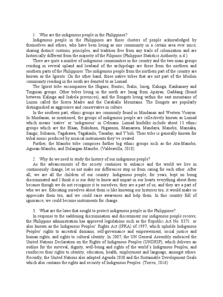 Indigenous People in The Philippines | PDF | Intellectual Property ...