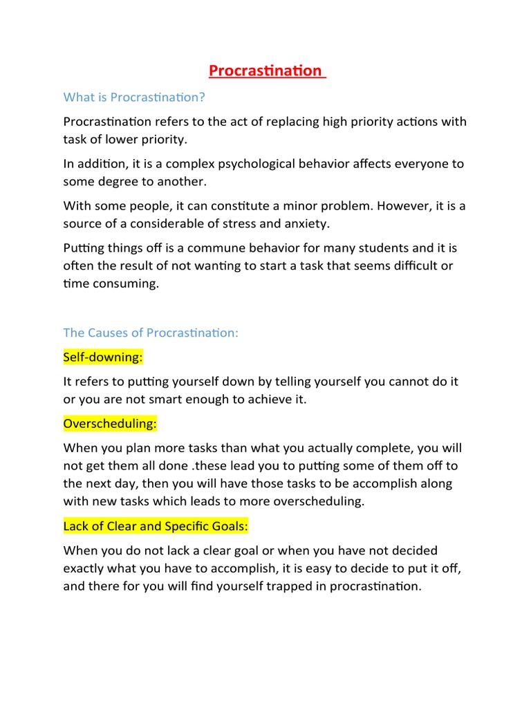What Is Procrastination? | PDF | Procrastination | Professional Skills