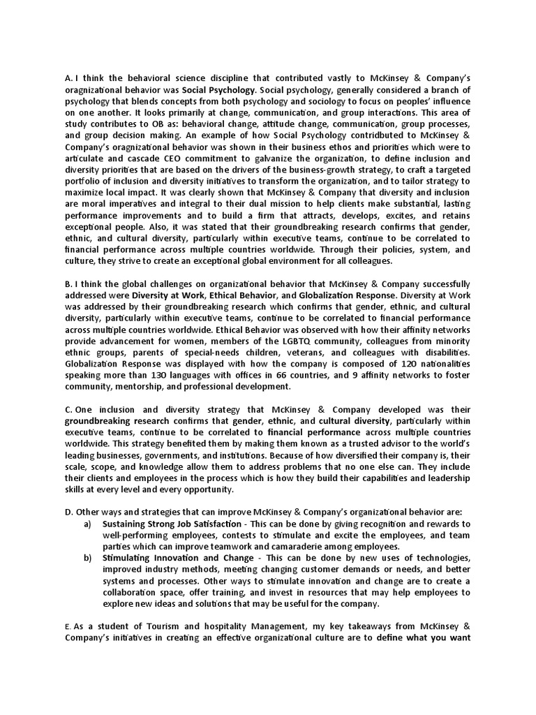 Case Study Pdf Organizational Behavior Multiculturalism