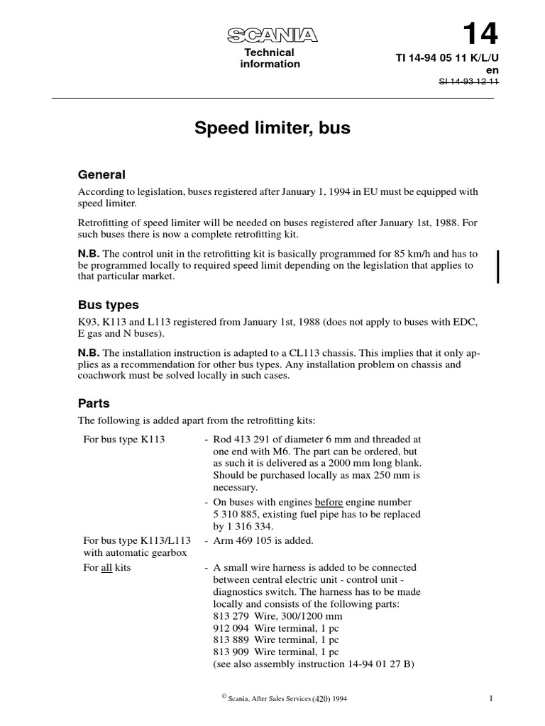 Speed Limiter, Bus: General | Download Free PDF | Bus | Screw
