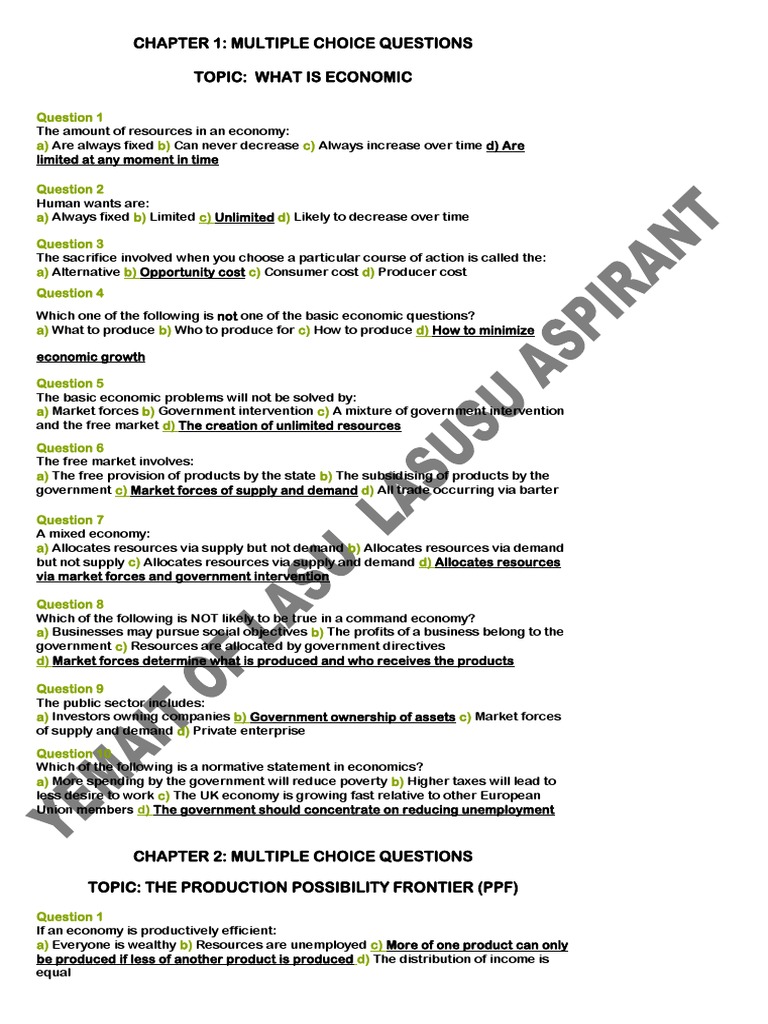Eco 101 Question and Answer PDF | PDF | Demand | Gross Domestic Product