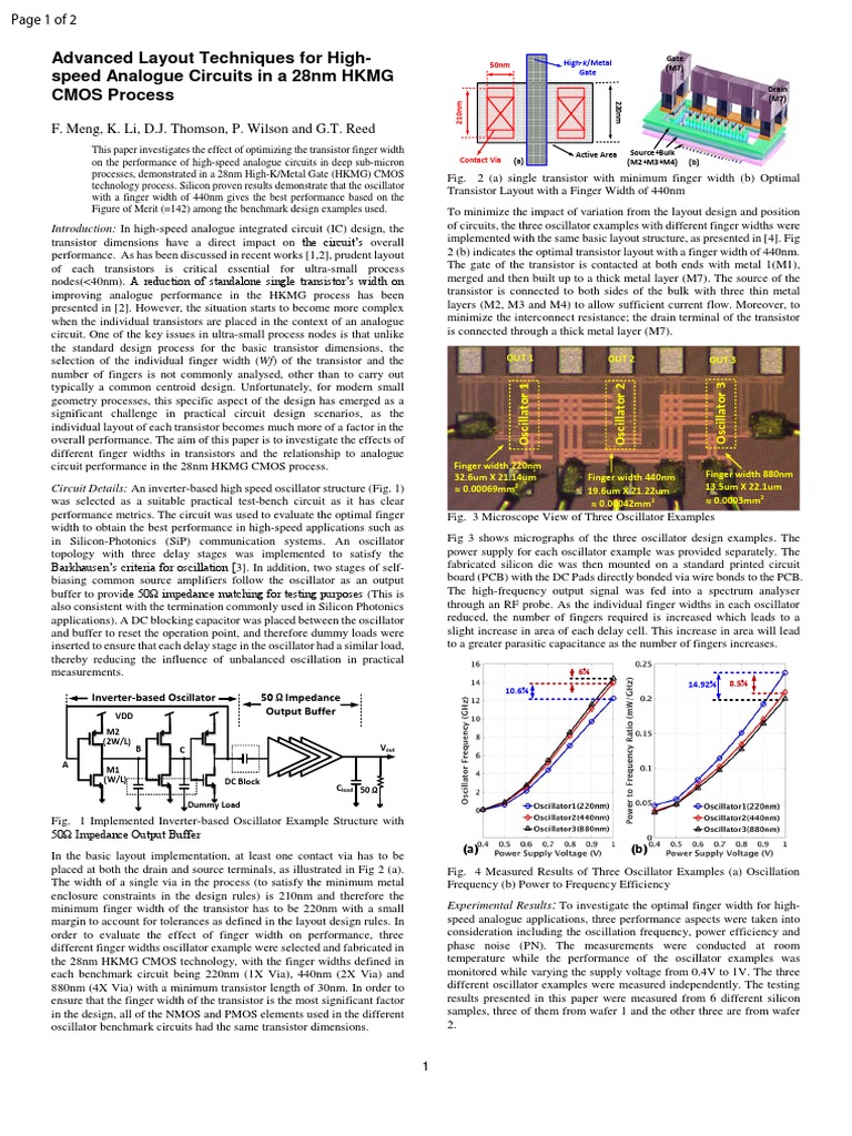 Advanced Layout Techniques For High-Speed Analogue Circuits in A 28nm ...