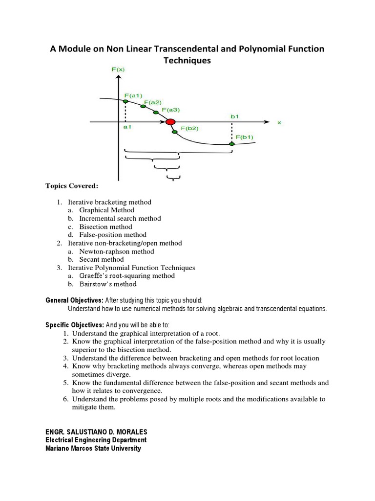A Module On Non Linear Transcendental and Polynomial Function Techniques PDF | PDF | Polynomial ...