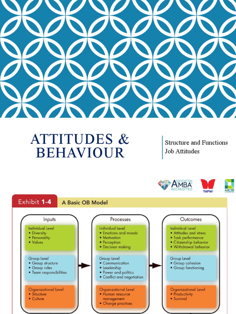 Attitudes & Behaviour: Structure and Functions Job Attitudes | PDF ...