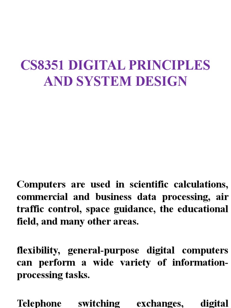 Cs8351 Digital Principles and System Design | PDF | Logic Gate | Arithmetic