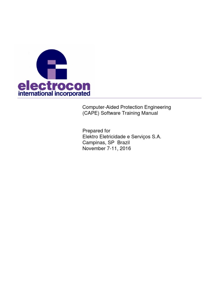Computer-Aided Protection Engineering (CAPE) Software Training Manual | PDF