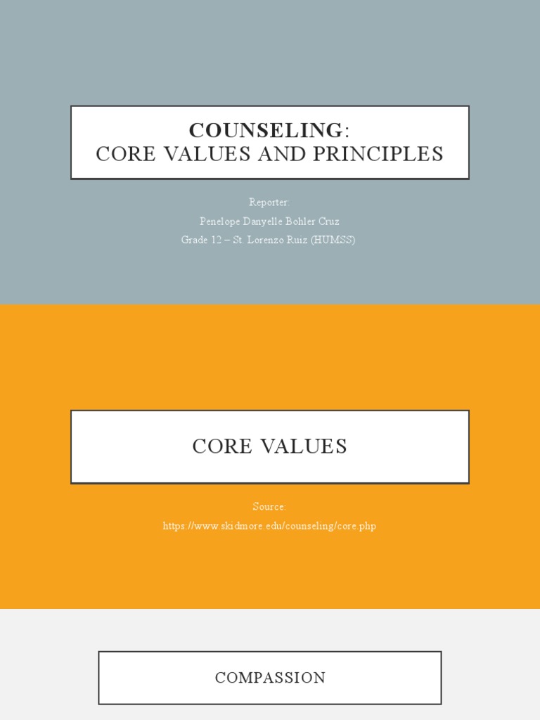 Counseling Core Values and Principles | PDF | Confidentiality ...