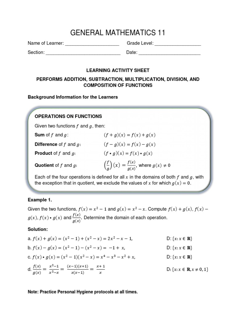 GM M11GM-Ia-3 Q1 | PDF | Function (Mathematics) | Mathematical Analysis