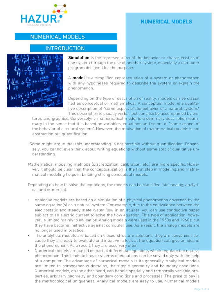 Numerical Models | PDF | Conceptual Model | Computer Simulation