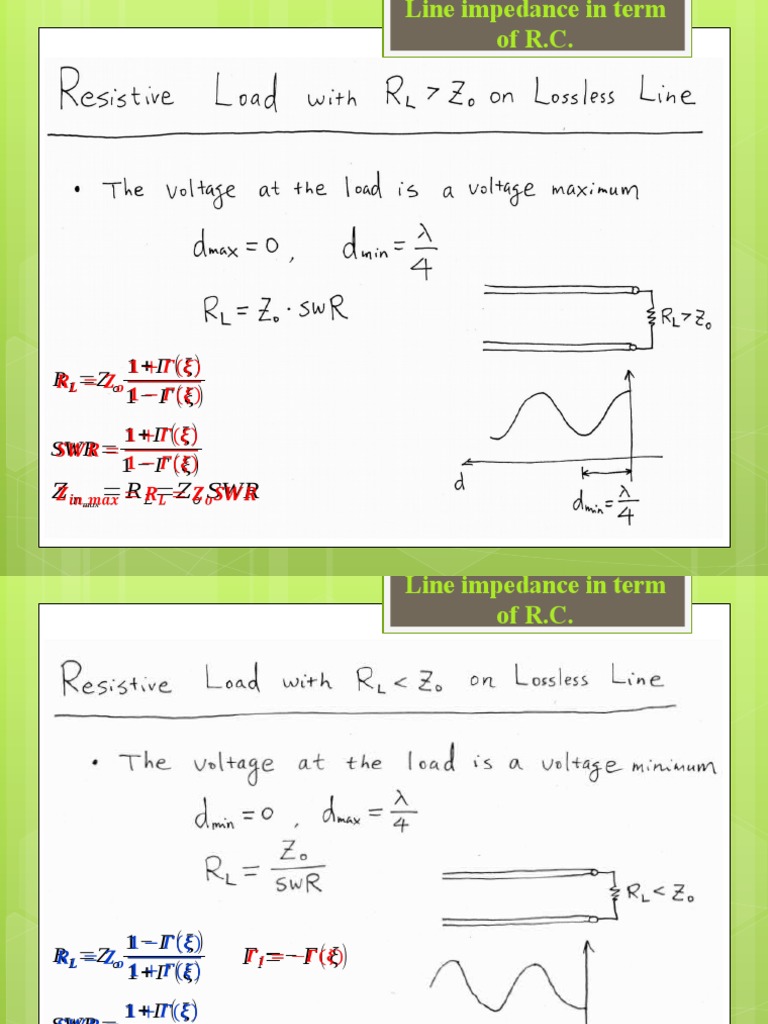 Analysis of Line Impedance in Terms of Resistance and Reactance and the Use of Smith Charts to ...