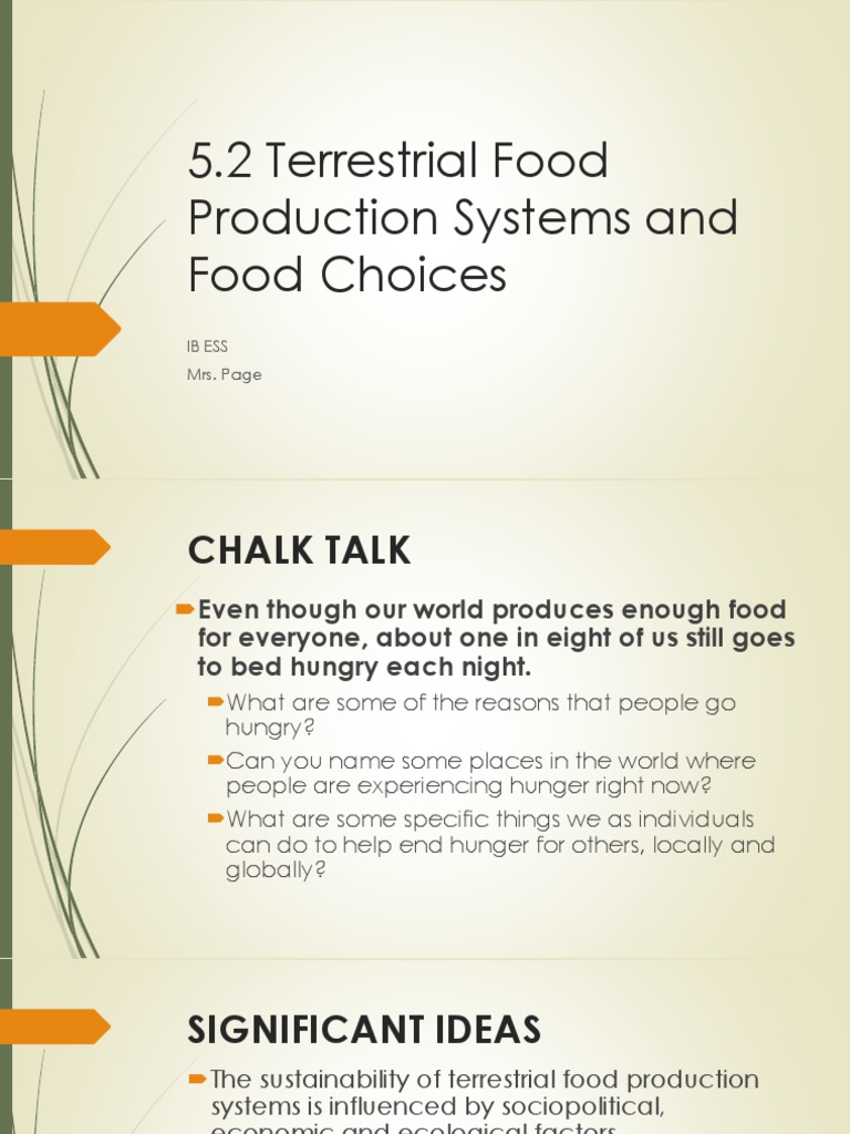 5.2 Terrestrial Food Production Systems | PDF | Agriculture | Food Security