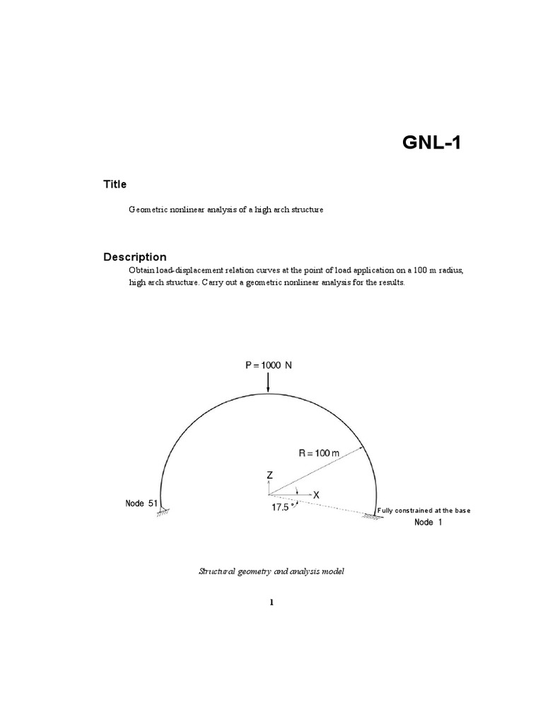 Title: Geometric Nonlinear Analysis of A High Arch Structure | PDF