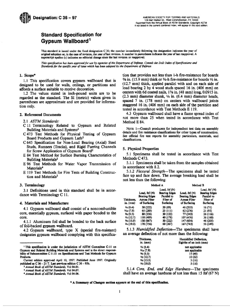 Astm C 36-97 | PDF