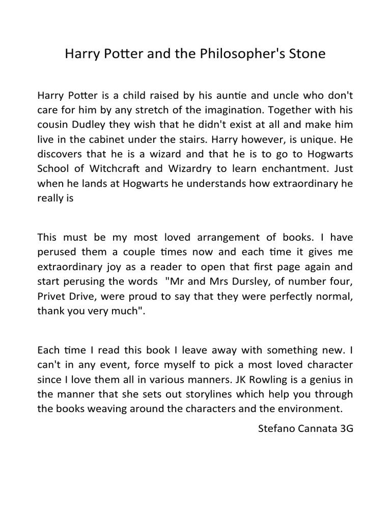 Harry Potter and The Philosopher's Stone | PDF