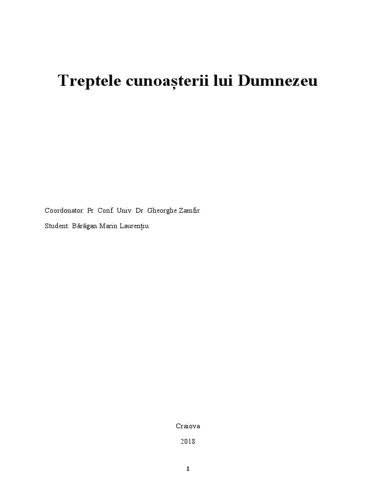 Treptele Cunoașterii Lui Dumnezeu | PDF